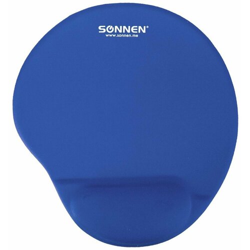 Коврик для мыши с подушкой под запястье Sonnen полиуретан+лайкра 25*22*2см синий х3