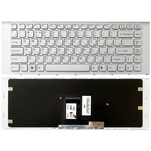 Клавиатура для ноутбука Sony Vaio VPCEA3M1R/BJ белая с рамкой