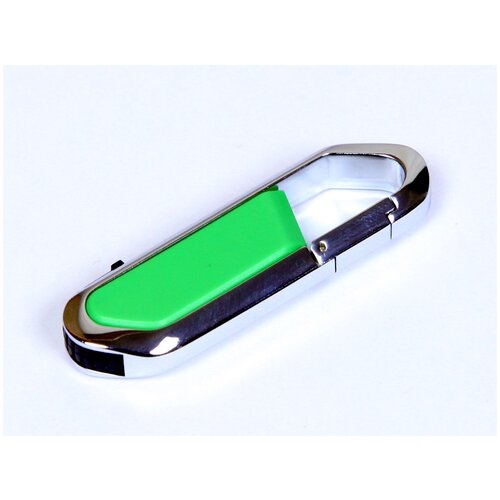 Флешка для нанесения логотипа в виде карабина (4 Гб / GB USB 2.0 Зеленый/Green 060)