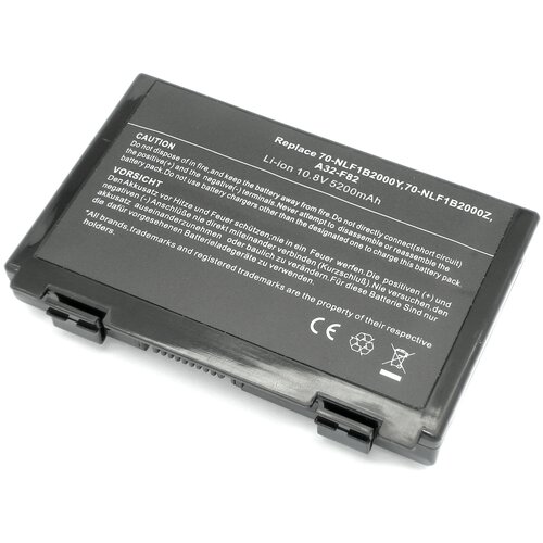 Аккумуляторная батарея для ноутбука Asus K40, F82 (A32-F82) 11.1V 5200mAh OEM черная арт 009162