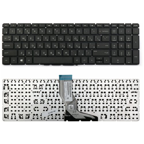 Клавиатура для ноутбука HP Pavilion 15-BS007TX . Плоский Enter. Черная, без топкейса