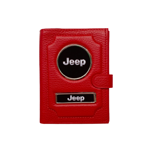 Обложка для автодокументов JEEP 1-6-1140-14, красный