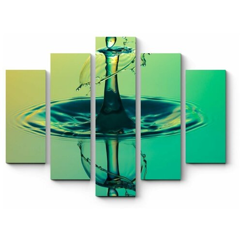 Модульная картина Изумрудная капля на воде75x60