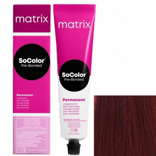 Matrix SoColor перманентная крем-краска для волос Pre-Bonded, 5RR+ светлый шатен глубокий красный, 90 мл