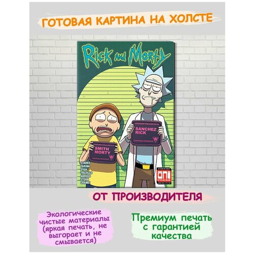 3D картина на холсте с подрамником на стену "Рик и Морти" постер постер