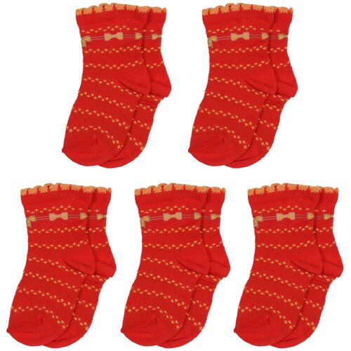 Носки LorenzLine 5 пар, размер 6-8, красный