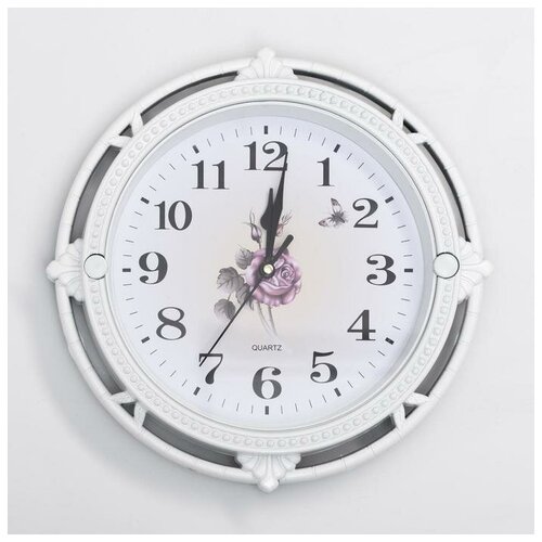 Часы настенные, серия: Интерьер, "Роза Фетида", дискретный ход, d-27 см, циферблат 20 см