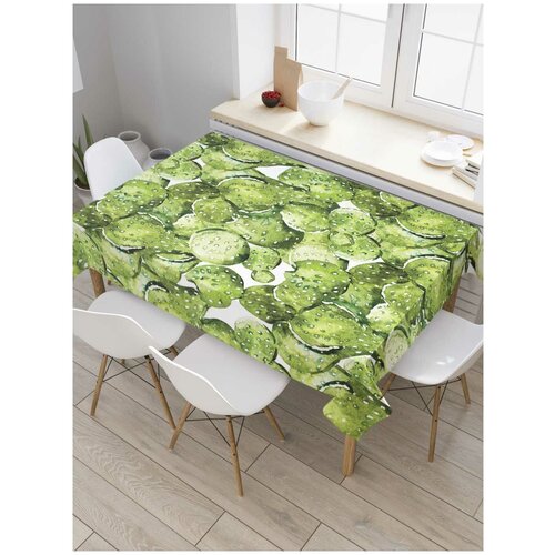 Скатерть прямоугольная JoyArty на кухонный стол "Кактусы" из оксфорда, 120x145 см