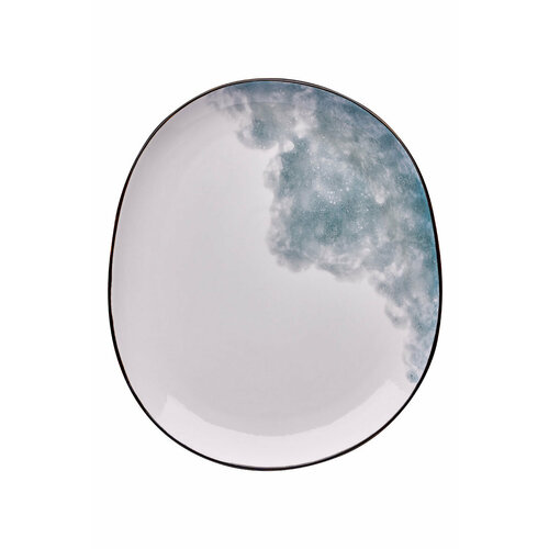 Тарелка фарфоровая обеденная белая "Galaxy", 232х198 мм, BUFETT, 640072