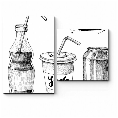 Модульная картина Чёрно-белый скетч 60x45