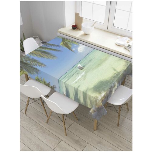 Скатерть прямоугольная JoyArty на кухонный стол "В тени пальм" из оксфорда, 180x145 см