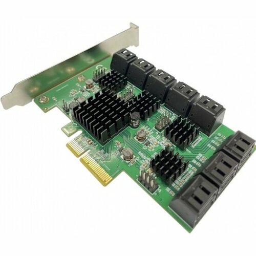 Контроллер Speed Dragon FG-EST25A-1-3L01 PCI-E SATA 6G 16 port, Asmedia ASM2806+4*ASM1064