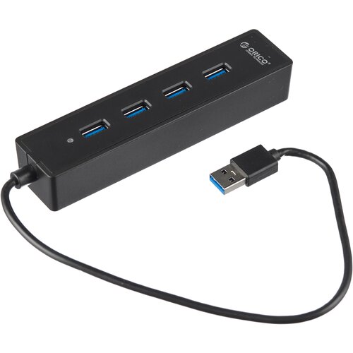 USB-концентратор  ORICO W8PH4-U3, разъемов: 4, 30 см, черный