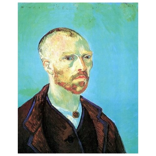 Репродукция на холсте Автопортрет посвященный Пою Гогену (Self-Portrait Dedicated to Paul Gauguin) Ван Гог Винсент 50см. x 63см.