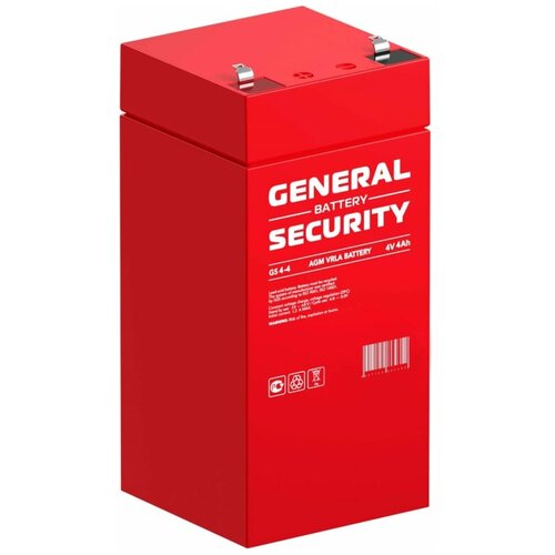 Аккумулятор General Security GS 4-4 (4В, 4Ач / 4V, 4Ah )