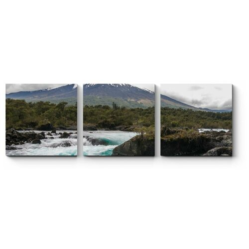 Модульная картина Водопады в чилийском национальном парке 120x40