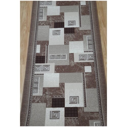 Ковровая дорожка на войлоке, Витебские ковры, с печатным рисунком, 1286_93, кофейная, 0.9*2 м