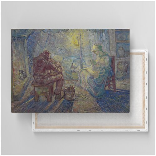 Картина на холсте с подрамником / Van Gogh - Evening - The Watch, 1889 / Ван Гог