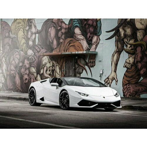 Плакат, постер на бумаге Lamborghini Huracan/Ламборджини/авто/автомобиль/машина. Размер 42 х 60 см