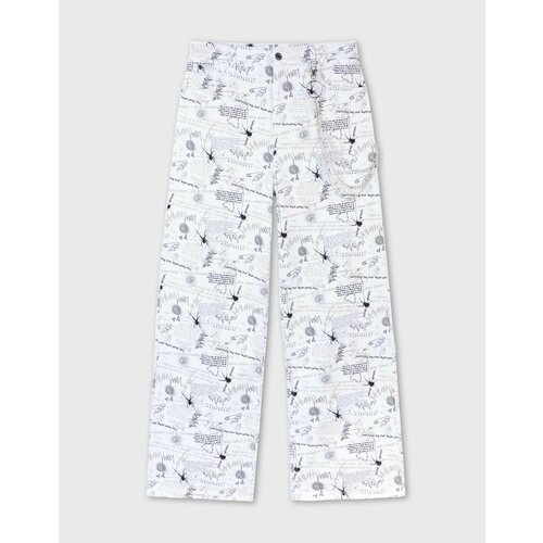 Джинсы  Gloria Jeans, размер 15-16л/170 (44), мультиколор, белый