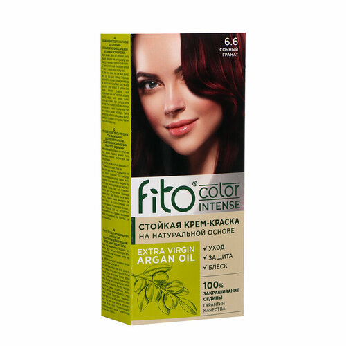 Fitoкосметик Стойкая крем-краска для волос Fito color intense тон 6.6 сочный гранат, 115 мл