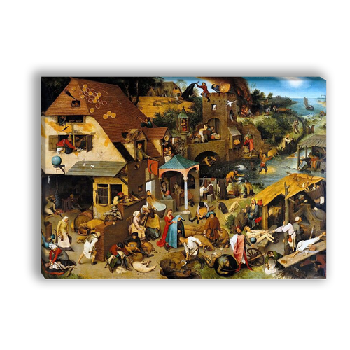 "Фламандские пословицы", художник Брейгель, картина (42х30 см / на подрамнике)