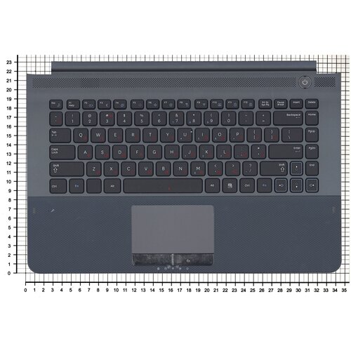 Клавиатура (топ-панель) для ноутбука Samsung RC420 черная с черным топкейсом