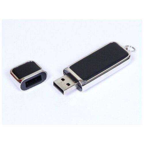 Компактная кожаная флешка для нанесения логотипа (128 Гб / GB USB 2.0 Черный/Black 213 доступно нанесение)