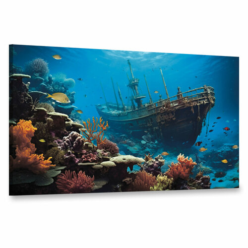 Интерьерная картина 100х60 "Затонувший корабль"