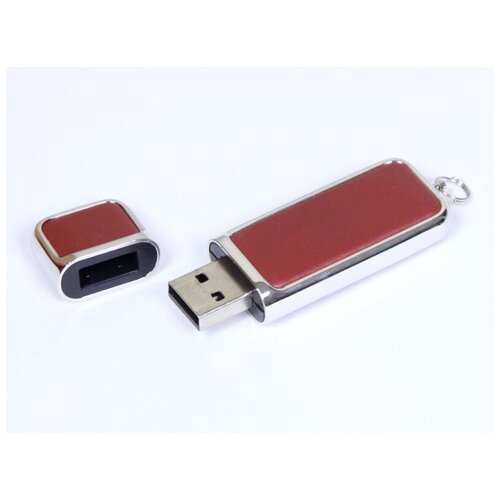 Компактная кожаная флешка для нанесения логотипа (128 Гб / GB USB 3.0 Коричневый/Brown 213 Прикольный и идеальный подарок на день рождения)