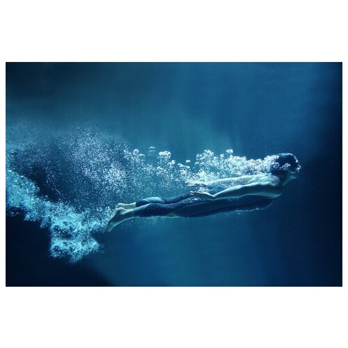 Постер на холсте Пловец под водой №1 45см. x 30см.