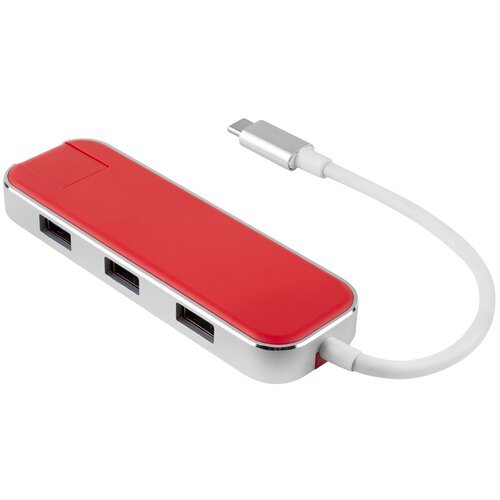 USB-концентратор  Rombica Type-C Chronos, разъемов: 3, red