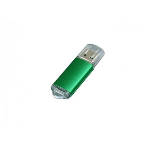 Металлическая флешка с прозрачным колпачком (128 Гб / GB USB 3.0 Зеленый/Green 018 качественная под логотип заказчика)