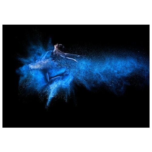 Постер на холсте Балет — балерина — синий танец 43см. x 30см.