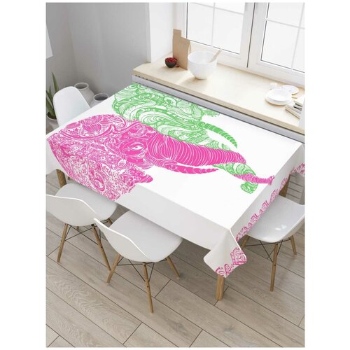 Скатерть прямоугольная JoyArty на кухонный стол "Космическое переплетение" из оксфорда, 180x145 см