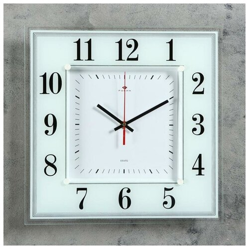 Часы-картина настенные, серия: Классика, "Белая классика", плавный ход, 35 х 35 см