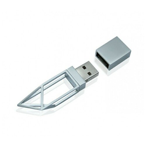 Подарочный USB-накопитель геометрия серебро 16GB