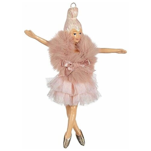 Ёлочная игрушка салонная балерина, полистоун, текстиль, нежно-розовая, 16.5 см, Goodwill B93260-2