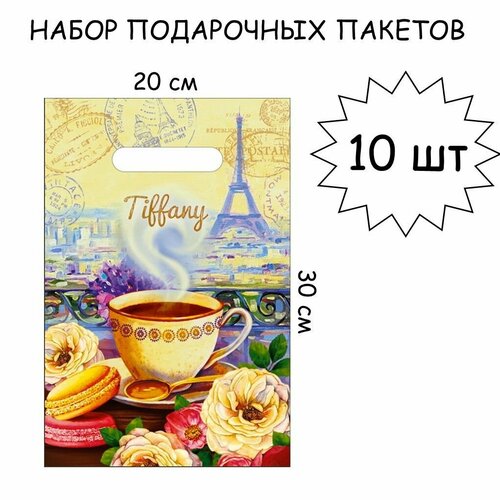Набор подарочных пакетов 10 штук Тиффани 20*30