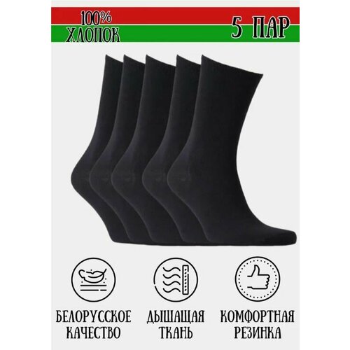 Носки Белорусские, 5 пар, размер 25, черный