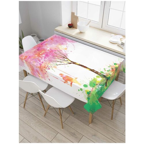 Скатерть прямоугольная JoyArty на кухонный стол "Красочный мечтатель" из оксфорда, 180x145 см