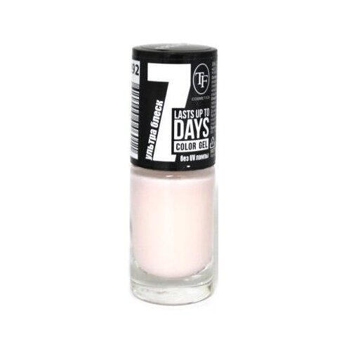 TF Cosmetics лак для ногтей 7 days Color Gel, 8 мл, №292 молочный/полупрозрачный