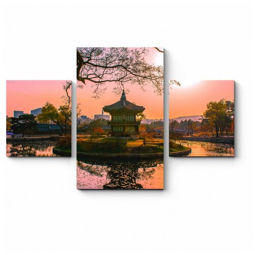 Модульная картина Чарующий закат по-корейски, Сеул 110x72