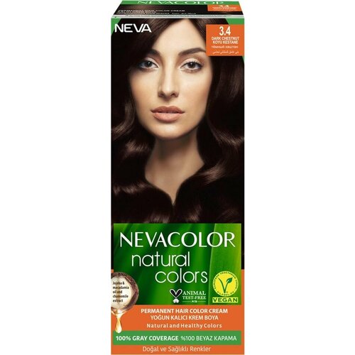 Крем-краска для волос Nevacolor Natural Colors № 3.4 Тёмный каштан х2шт