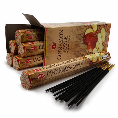 Hem Incense Sticks CINNAMON APPLE (Благовония корица яблоко, Хем), уп. 20 палочек.