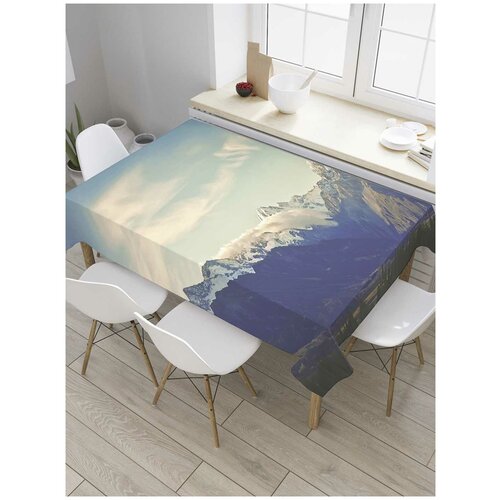 Скатерть прямоугольная JoyArty на кухонный стол "Горные дали" из оксфорда, 120x145 см
