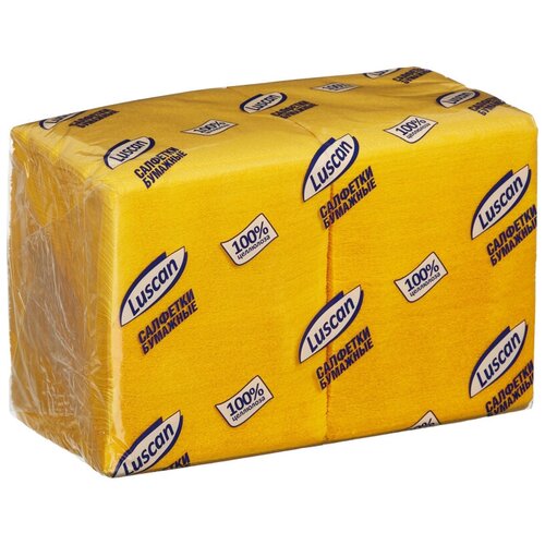 Luscan Салфетки бумажные Luscan Profi Pack 1 слой, 24х24 желтые 400шт/уп