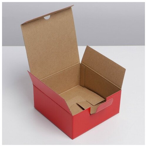 Дарите Счастье Коробка складная "Красная", 15 х 15 х 7 см