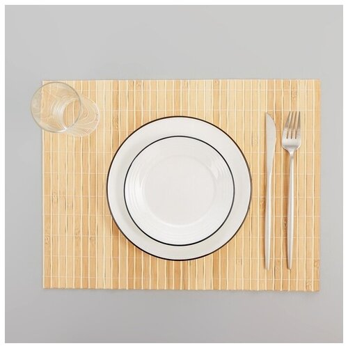 Салфетка для стола КНР кухонная, "Соломка", 43х30 см, цвет светло-коричневый (4462359)