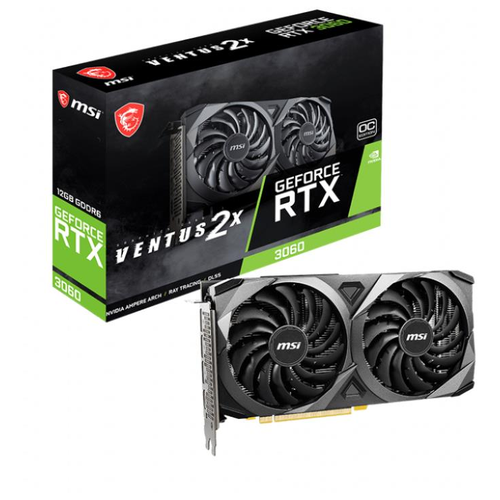 Видеокарта PCI-E 4.0 RTX 3060 VENTUS 2X OC RU NVIDIA GeForce RTX 3060 12288Mb 192 GDDR6 1680/15000 HDMIx1 DPx3 HDCP Ret LHR